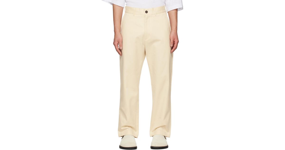 Studio Nicholson Belt Loop Track Pants in Natural for Men | Lyst