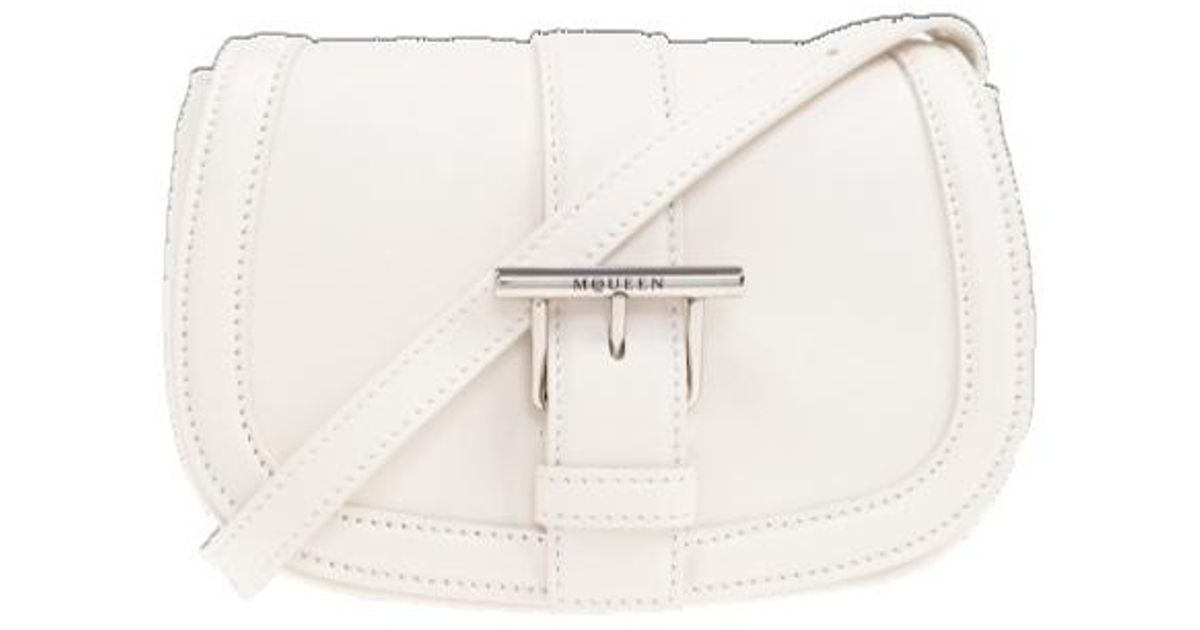 McQueen Mini T-Bar Satchel Bag in Natural | Lyst