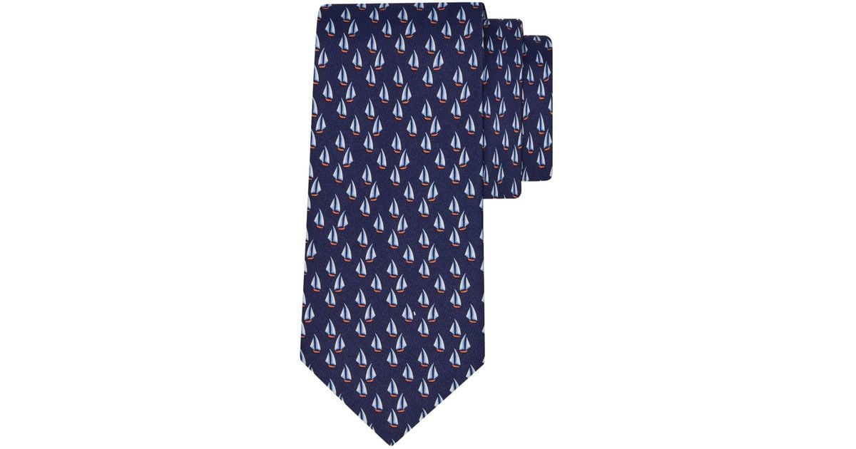 Ferragamo Nautical Print Silk Tie in Blue for Men | Lyst UK