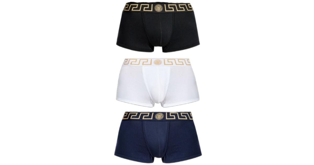 Versace Greca Border Boxers (Pack Of Three) in White for Men | Lyst