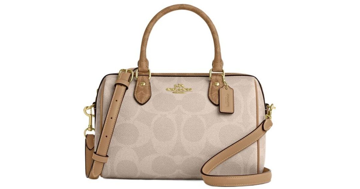 COACH Zip-Open Shoulder Bag in Natural | Lyst