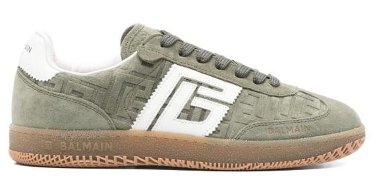 Balmain Logo Low-Cut Casual Shoes in Black | Lyst