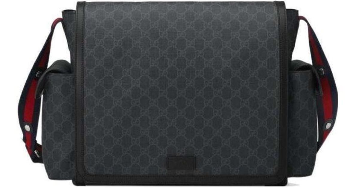 Gucci Gg Supreme Medium Diaper Bag in Black for Men | Lyst