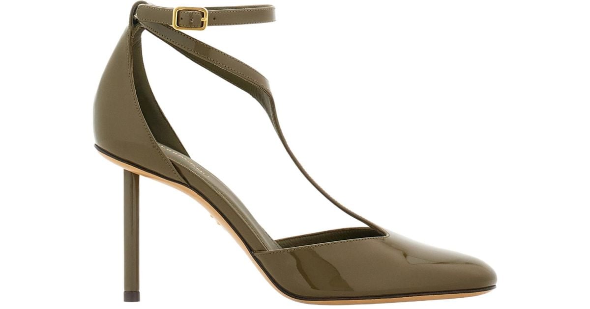 Ferragamo Round Head High Heels in Metallic | Lyst