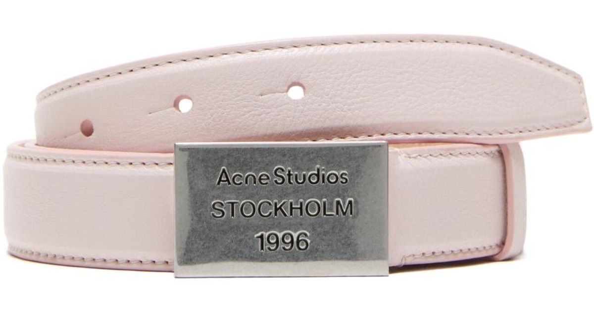 Acne Studios Engraved Logo Belt in White for Men | Lyst UK