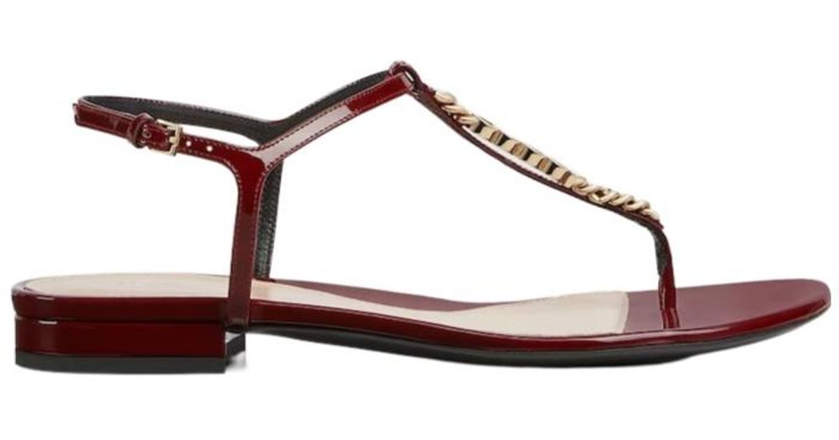 Gucci Signoria Flip-Flops Flat Sandals in Brown | Lyst