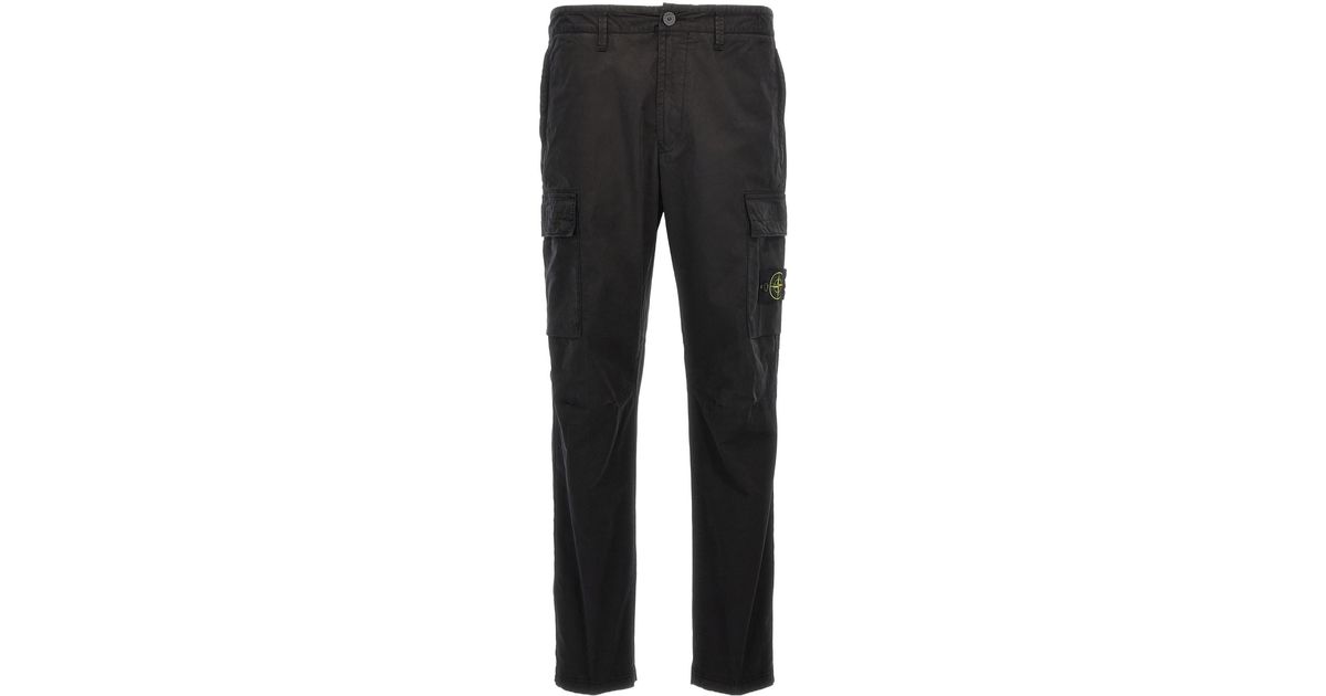 Stone Island Logo Decal Overalls in Black for Men | Lyst