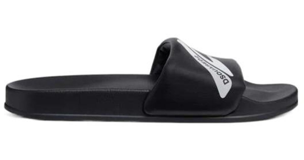 DSquared² Logo-Print Slides in Black for Men | Lyst