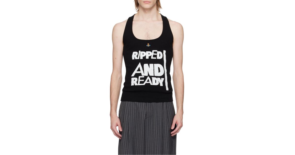 Vivienne Westwood Ripped Ready' Tank Top in Black for Men | Lyst