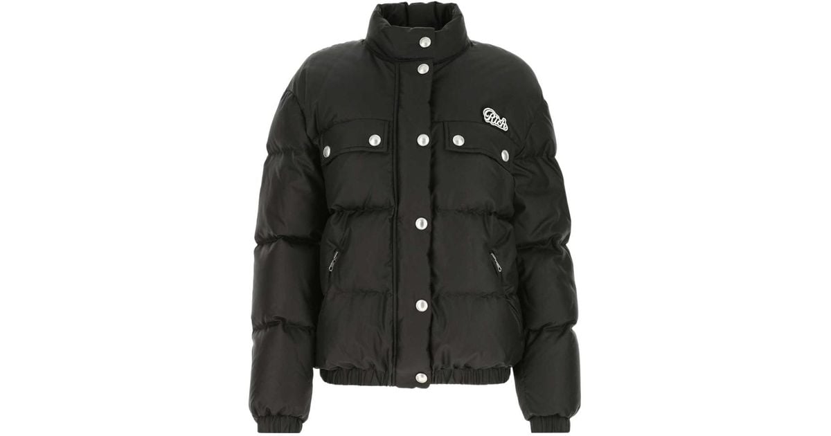 Alessandra Rich Logo-Patch Puffer Jacket in Black | Lyst
