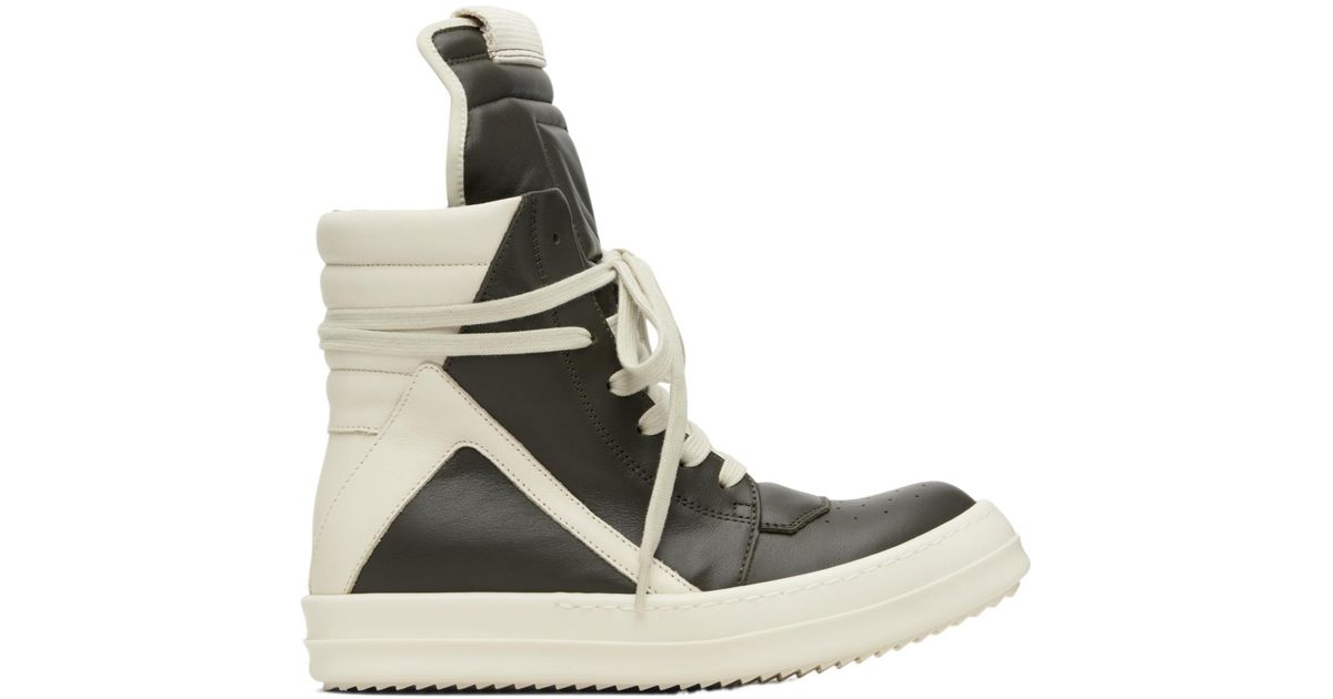 Rick Owens Concordians Geobasket Sneakers in Natural | Lyst