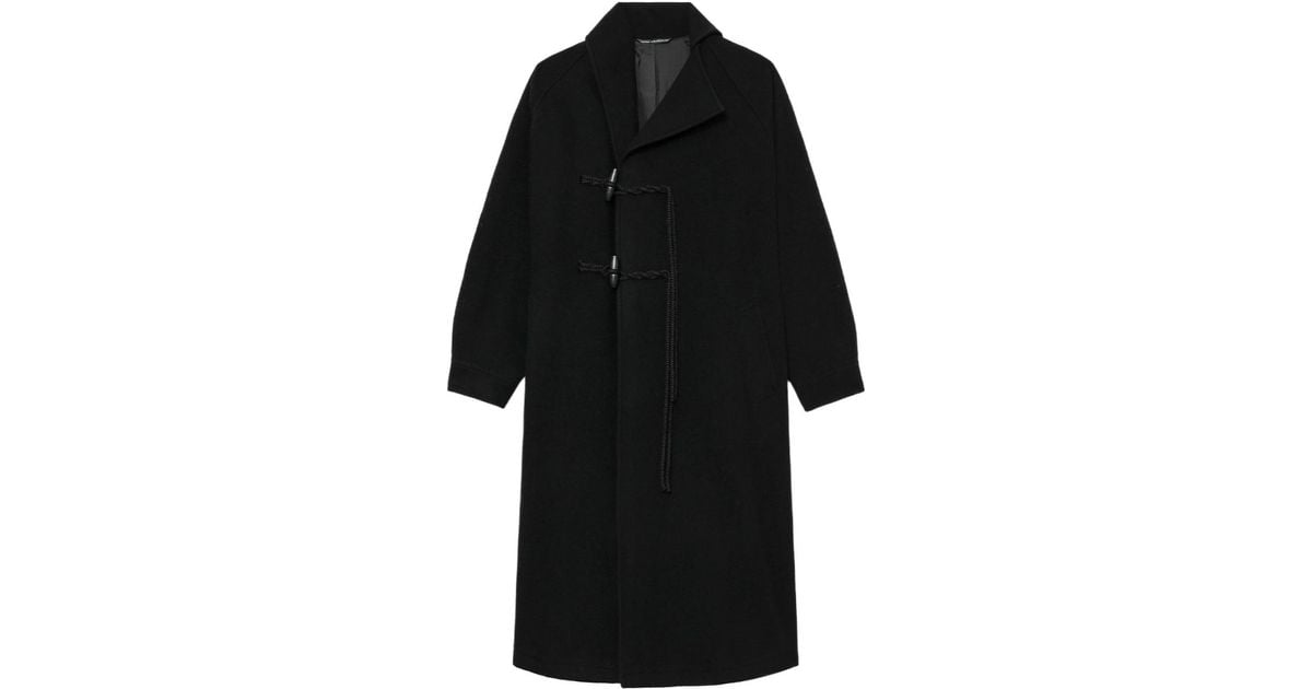 Y's Yohji Yamamoto Long Button Coat in Black | Lyst