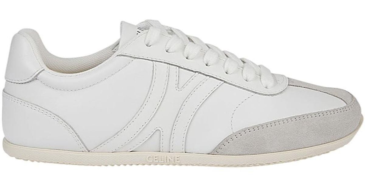 Celine Jogger Low Lace-Up Sneaker in White | Lyst