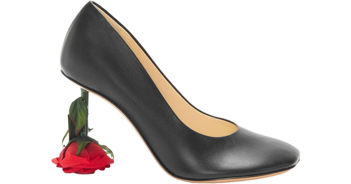 Loewe Rose Heel Square Toe Pumps in Blue | Lyst