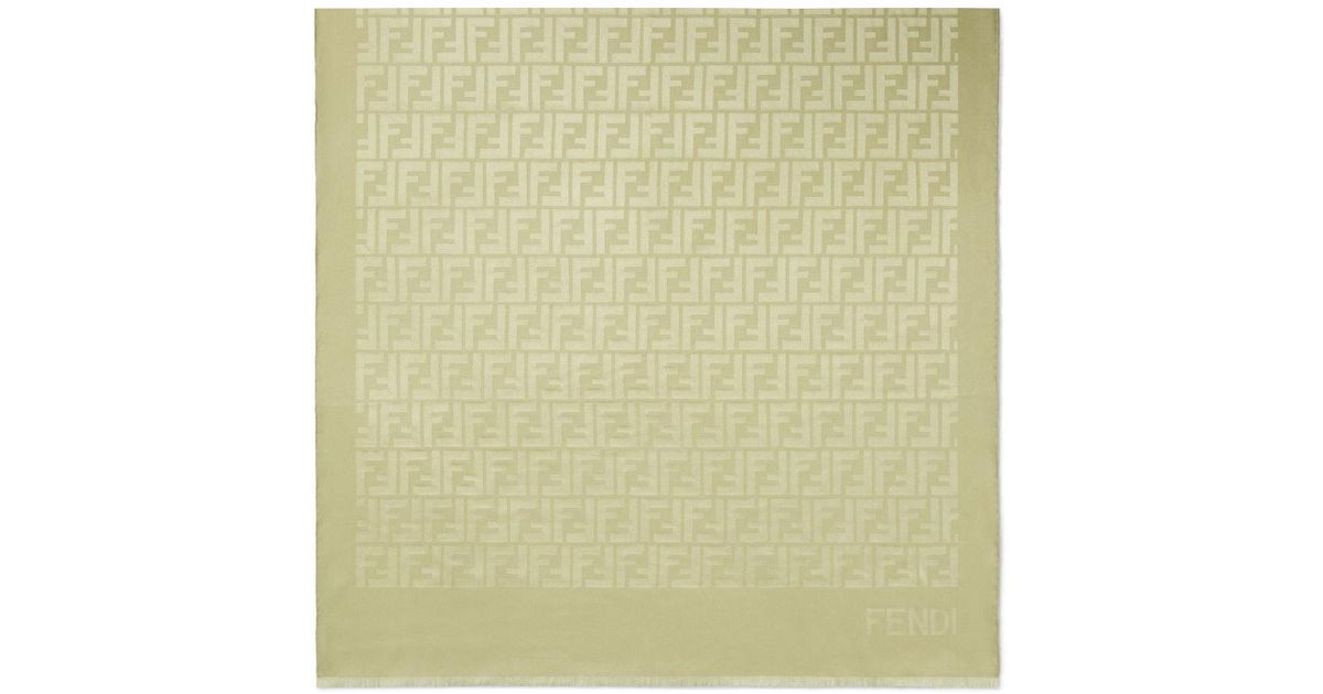 Fendi Silk Stole in Green | Lyst