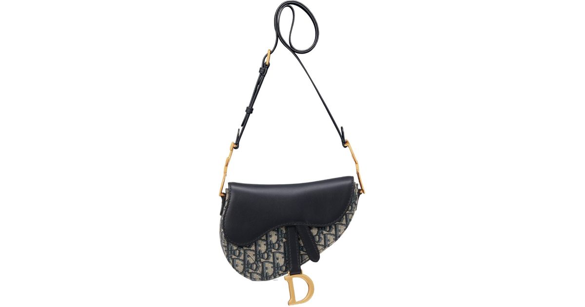 Dior Mini Soft Saddle in Black | Lyst