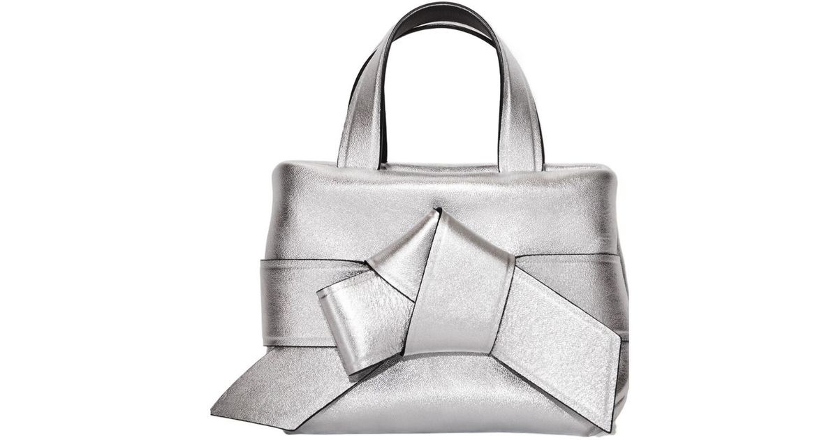 Acne Studios Mini Musubi Metallic Tote Bag in Gray for Men | Lyst