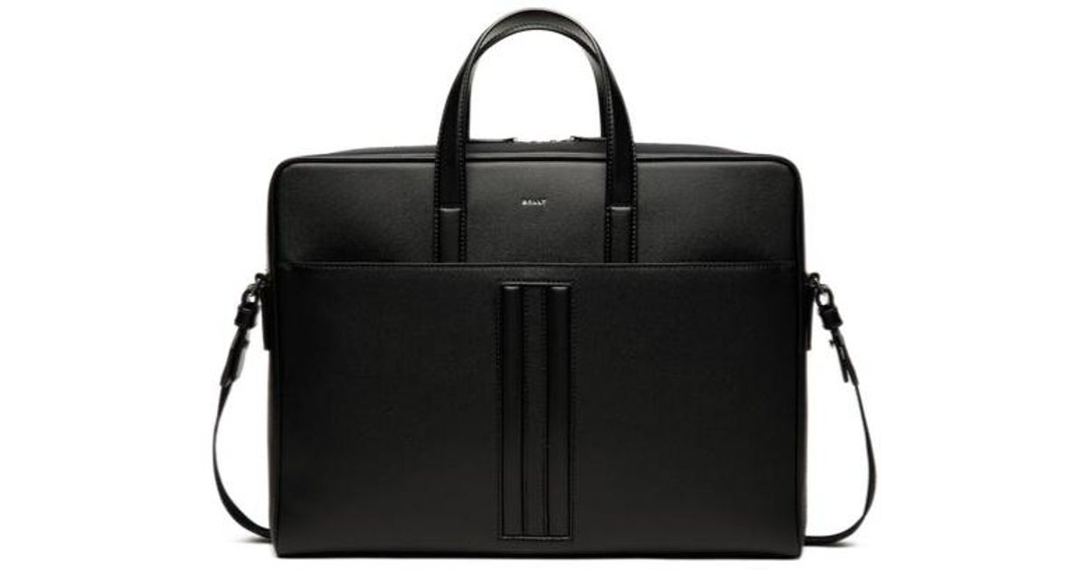 Bally Logo Briefcase in Black for Men | Lyst