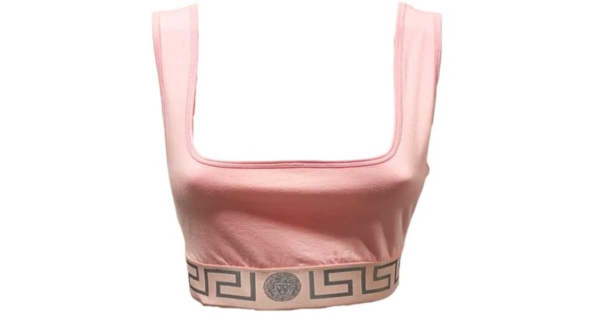 Versace Greca Logo-Trimmed Vest in Pink | Lyst