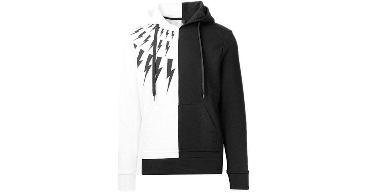 Neil Barrett Hooded Matching Color Sweater in Black for Men | Lyst UK