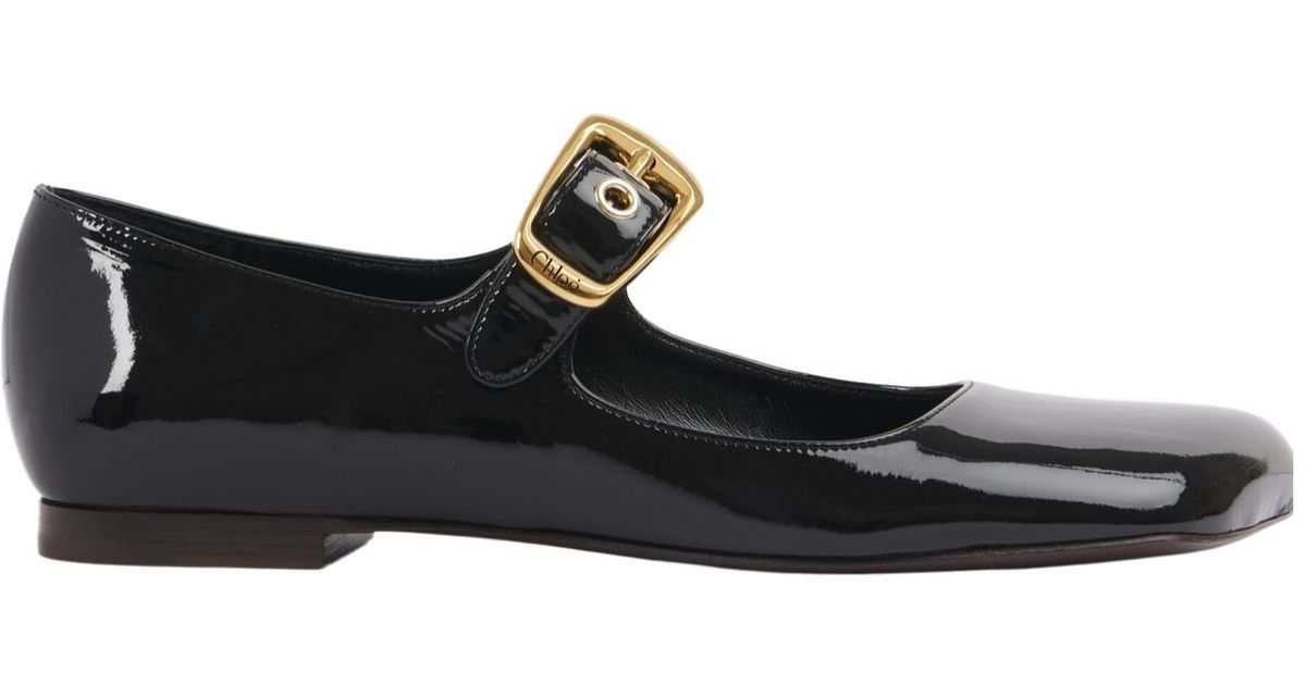 Chloé Logo Ballet Shoes in Black | Lyst