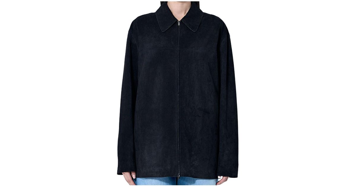 The Row Theon Long Sleeved Jacket in Blue | Lyst