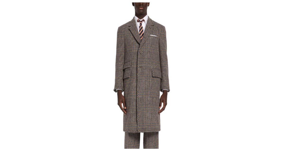 Thom Browne Single Slit Coat in Brown for Men | Lyst