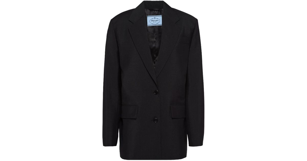 Prada Single-Breasted Suit Coat in Black | Lyst