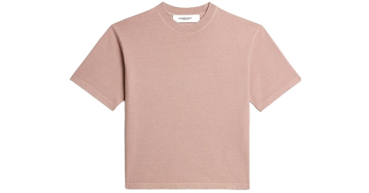 Golden Goose Boxy Logo T-Shirt in Pink | Lyst