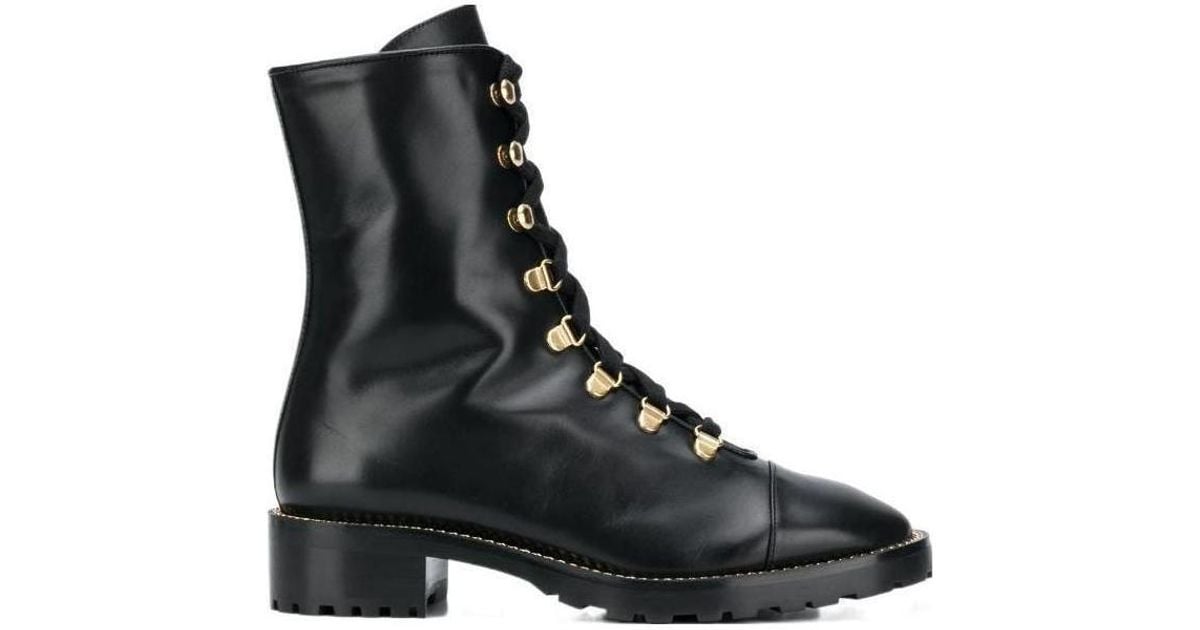 Stuart Weitzman Kolbie Lace-Up Boots in Black | Lyst