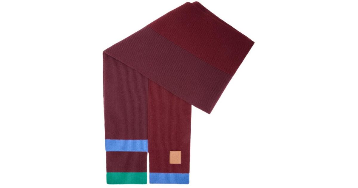 Loewe Colourblock Scarf in Red | Lyst