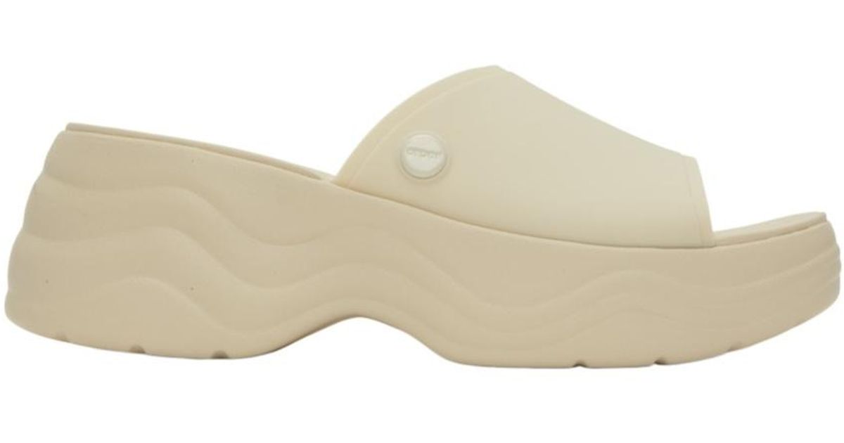 Crocs™ Logo Details Slippers in White | Lyst