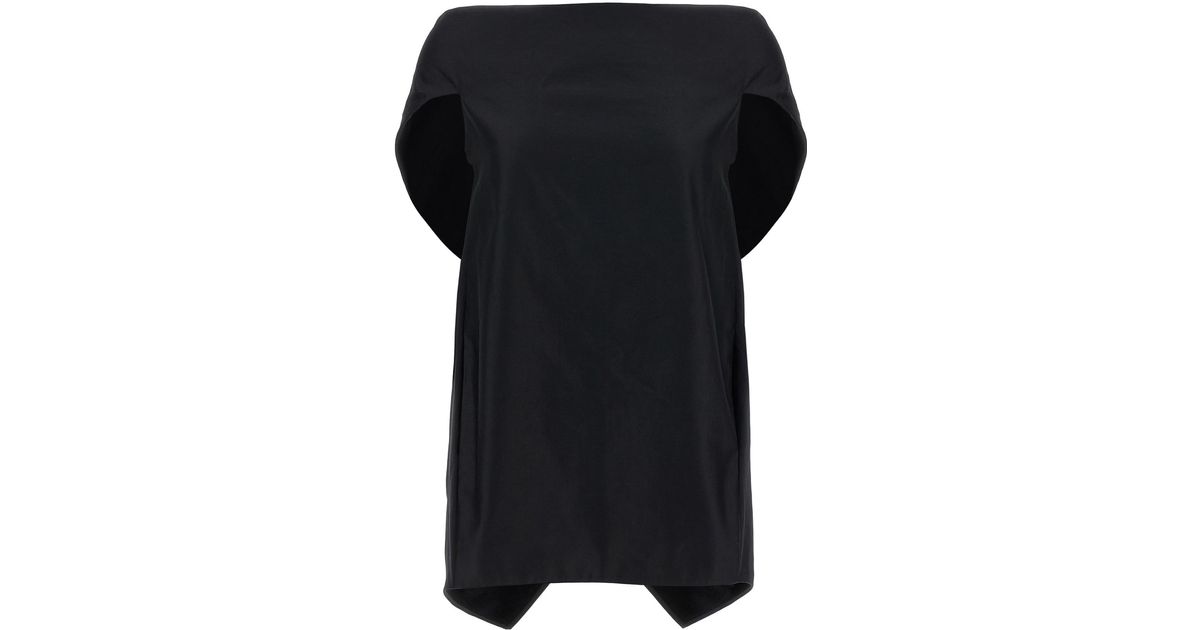 The Row Draped Wide-Neck Blouse in Black | Lyst