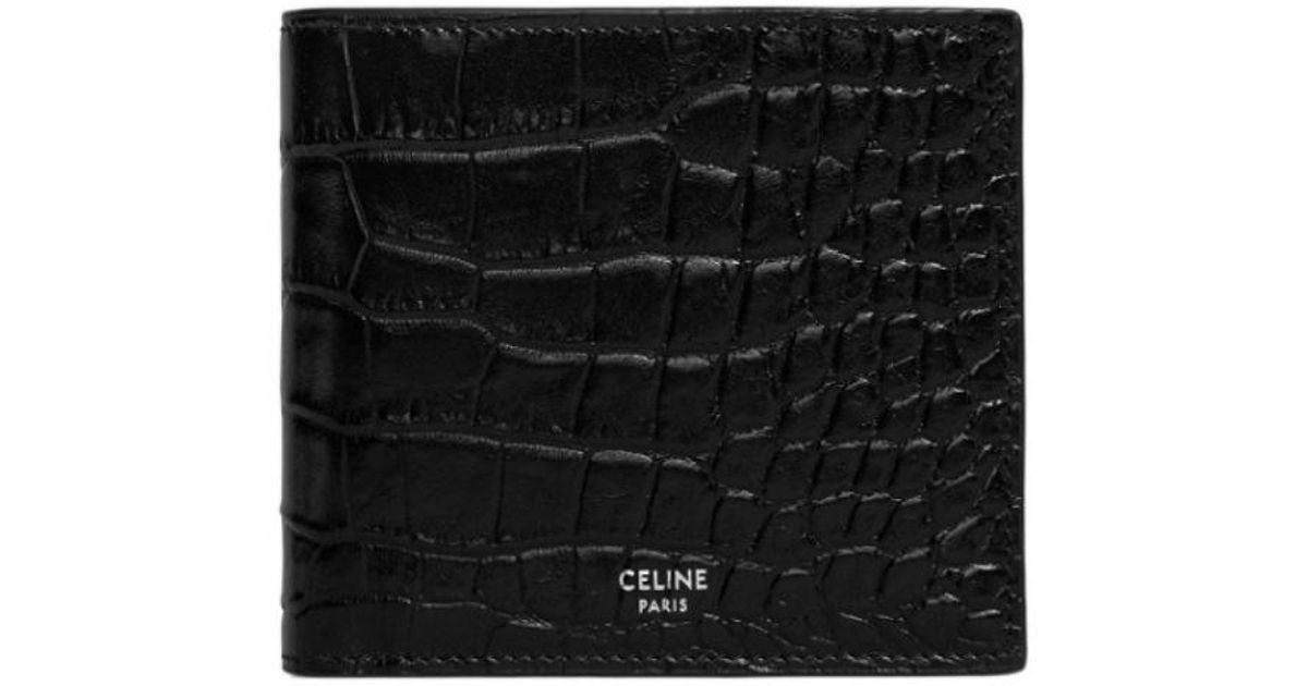 Celine Bi-Fold Wallet With Coin Compartment in Black for Men | Lyst