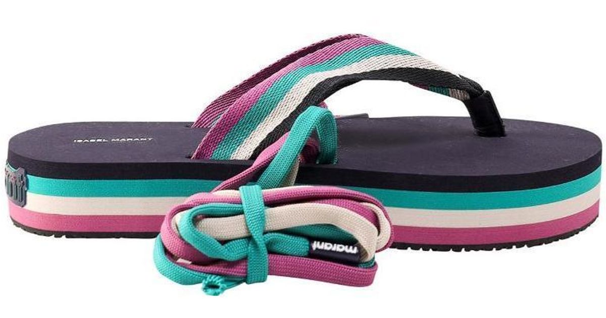 Isabel Marant Herringbone Slippers in Blue | Lyst