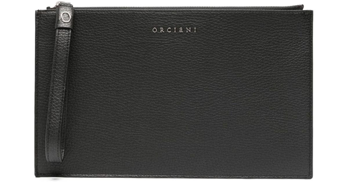Orciani Zipper Clutch in Black for Men | Lyst