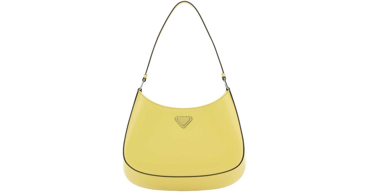 Prada Cleo Logo Shoulder Bag in Yellow | Lyst