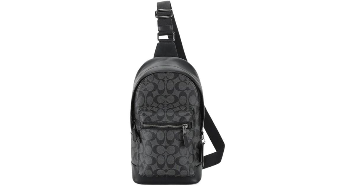 COACH Logo Printed Chest Bag in White for Men | Lyst