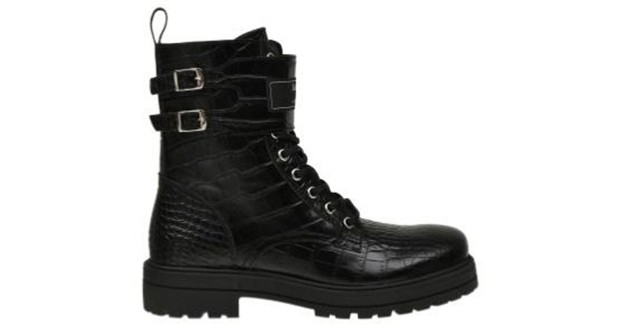 Balmain Laced Boots in Black | Lyst