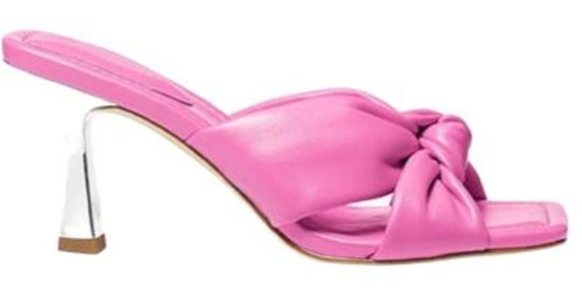 MICHAEL Michael Kors Elena Leather Sandals in Pink | Lyst