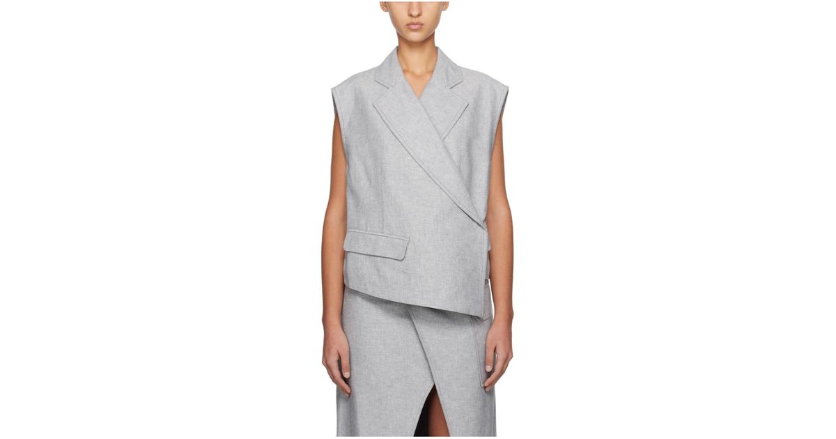 REMAIN Birger Asymmetrical Structure Vest in Gray | Lyst