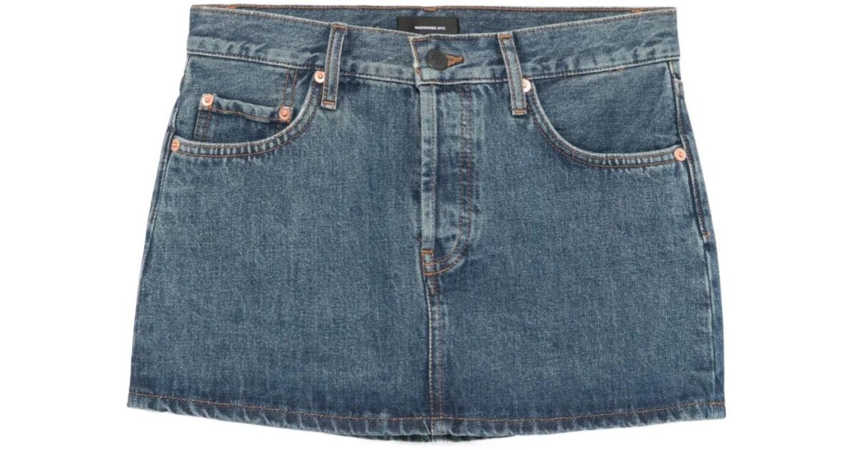 Wardrobe NYC Micro Mini Skirt in Blue | Lyst