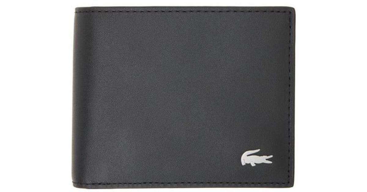 Lacoste Logo Double Fold Wallet in Gray for Men | Lyst