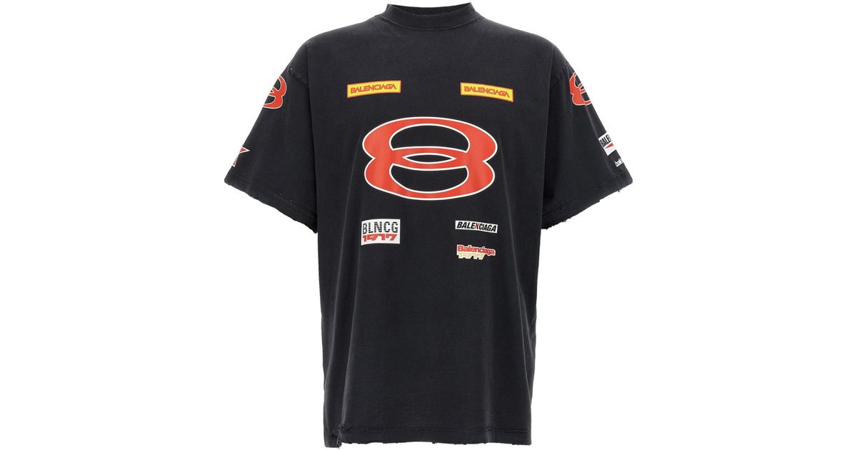 Balenciaga 'Sponsor Logos Oversize' T-Shirt in Black for Men | Lyst