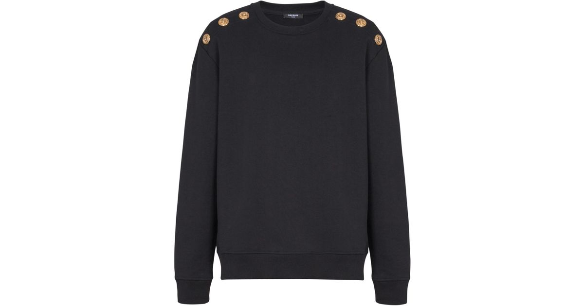 Balmain Chain Lion Buttons Sweatshirt in Blue for Men | Lyst