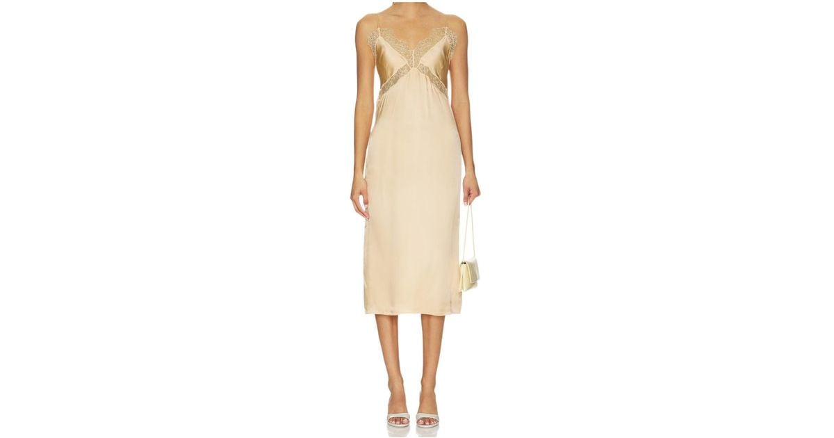 Anine Bing Slip Dress in Natural | Lyst UK