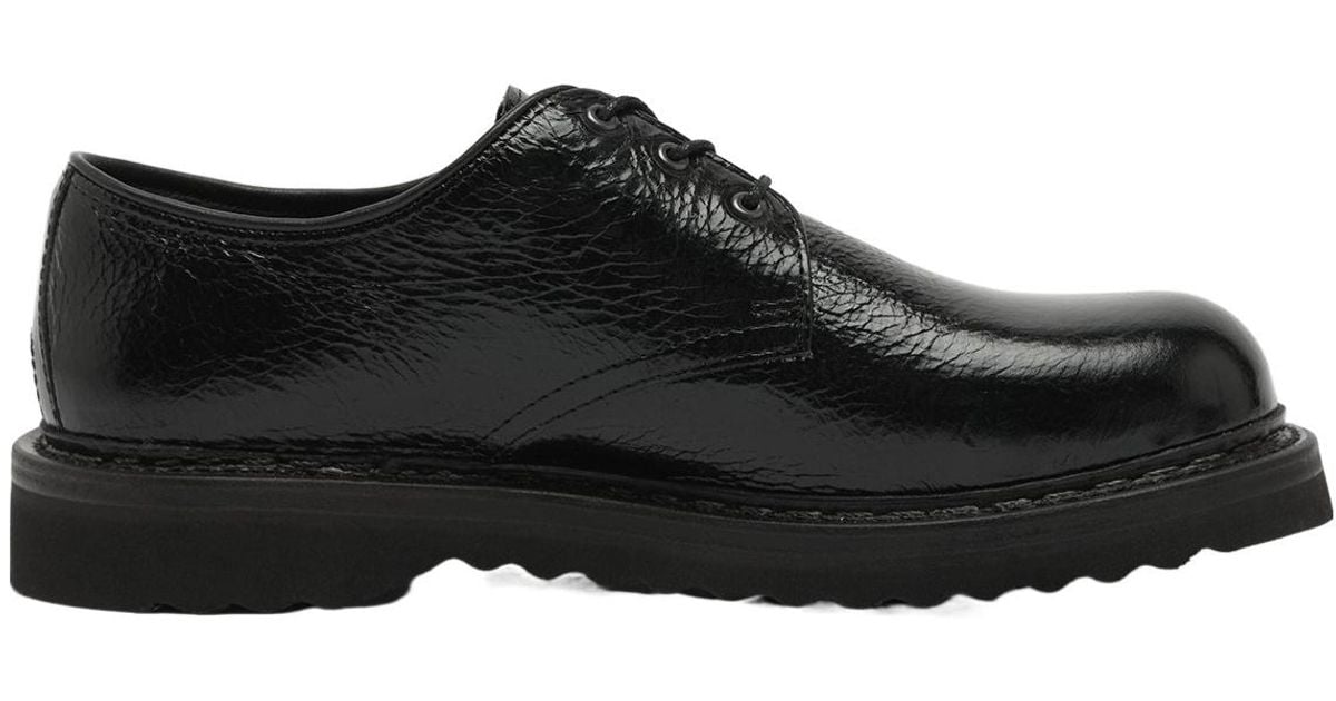 Our Legacy Grained-Leather Derby Shoes in Black for Men | Lyst