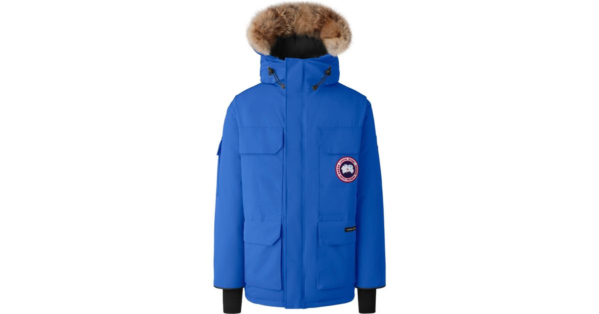 Canada Goose Expedition Hooded Logo Down Jacket in Blue for Men | Lyst