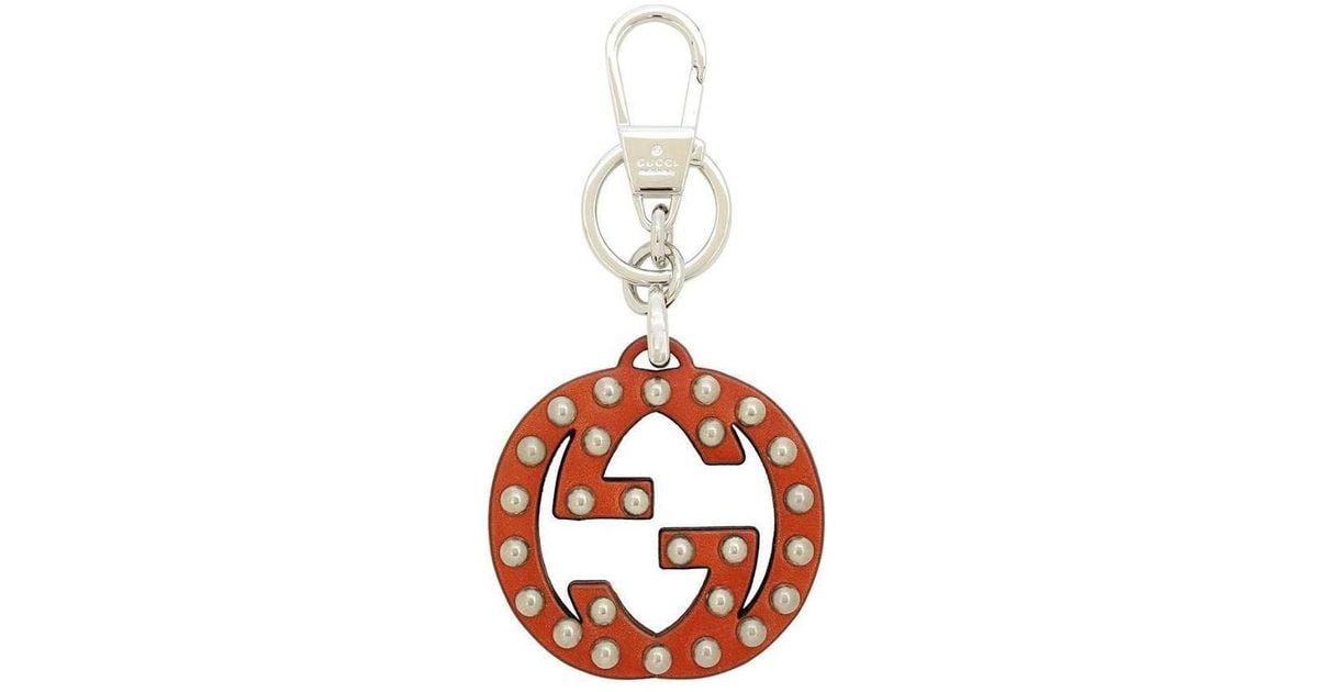 Gucci Double G Key Chain in White | Lyst