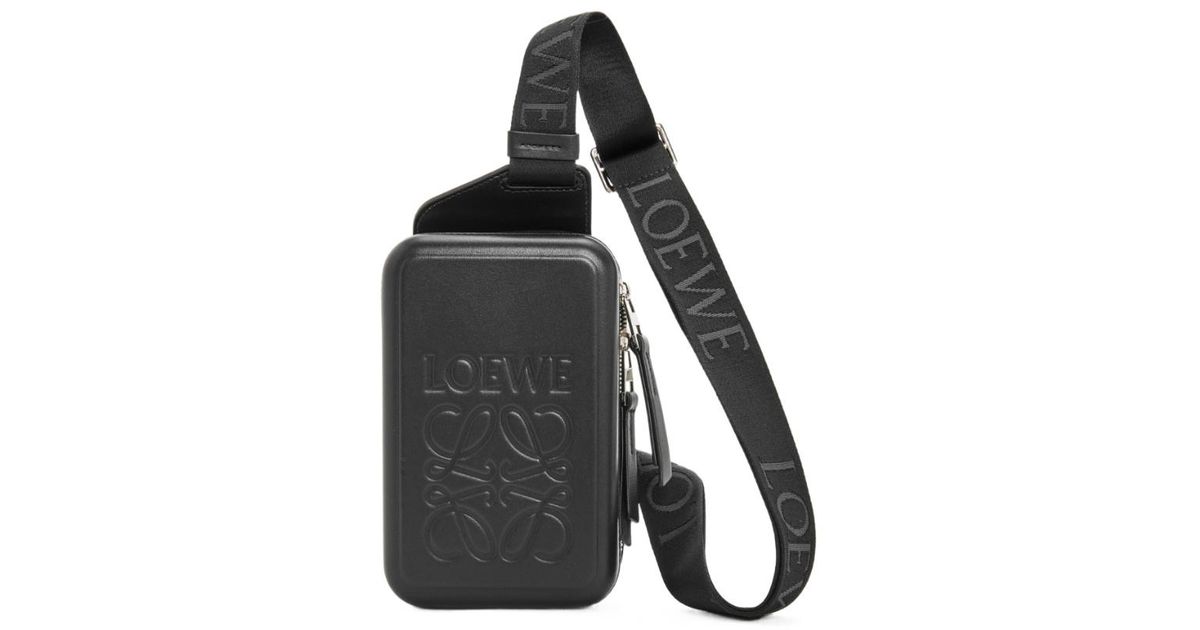 Loewe Logo-Embossed Leather Belt Bag in Black for Men | Lyst